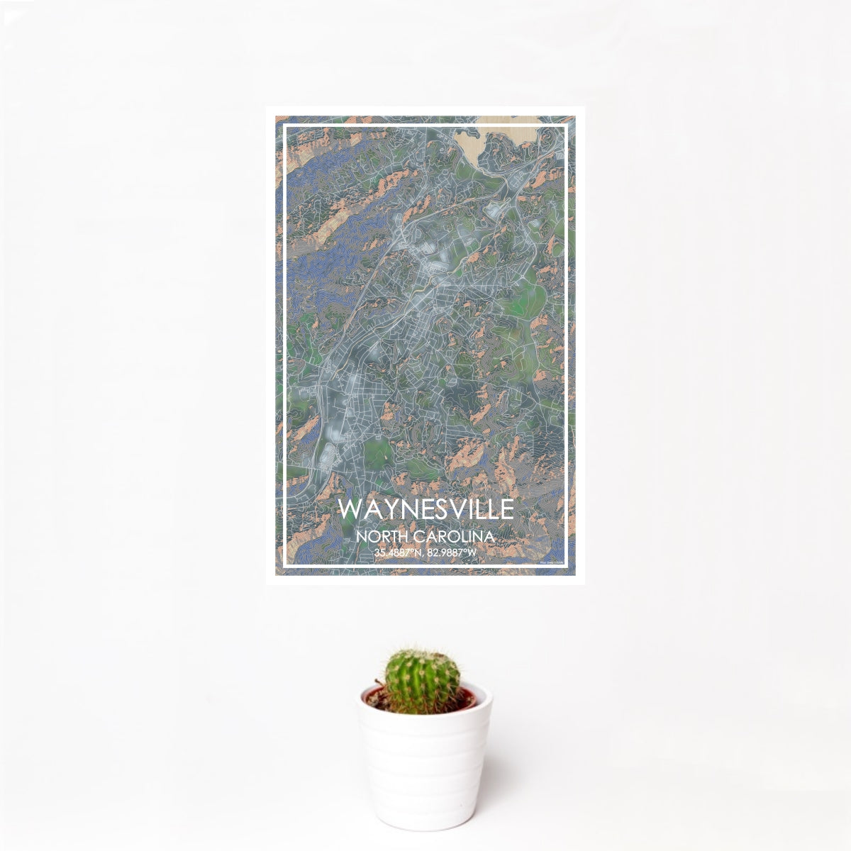 Waynesville - North Carolina Map Print in Afternoon — JACE Maps