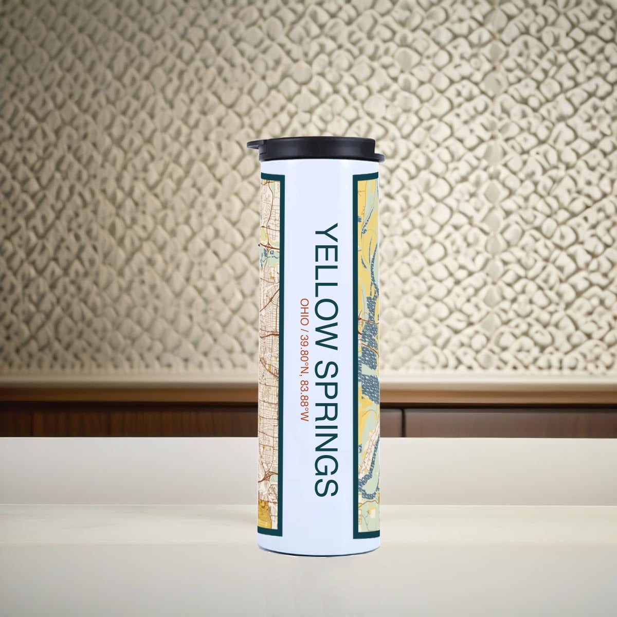 Yellow Springs - Ohio Map Tumbler in Woodblock — JACE Maps