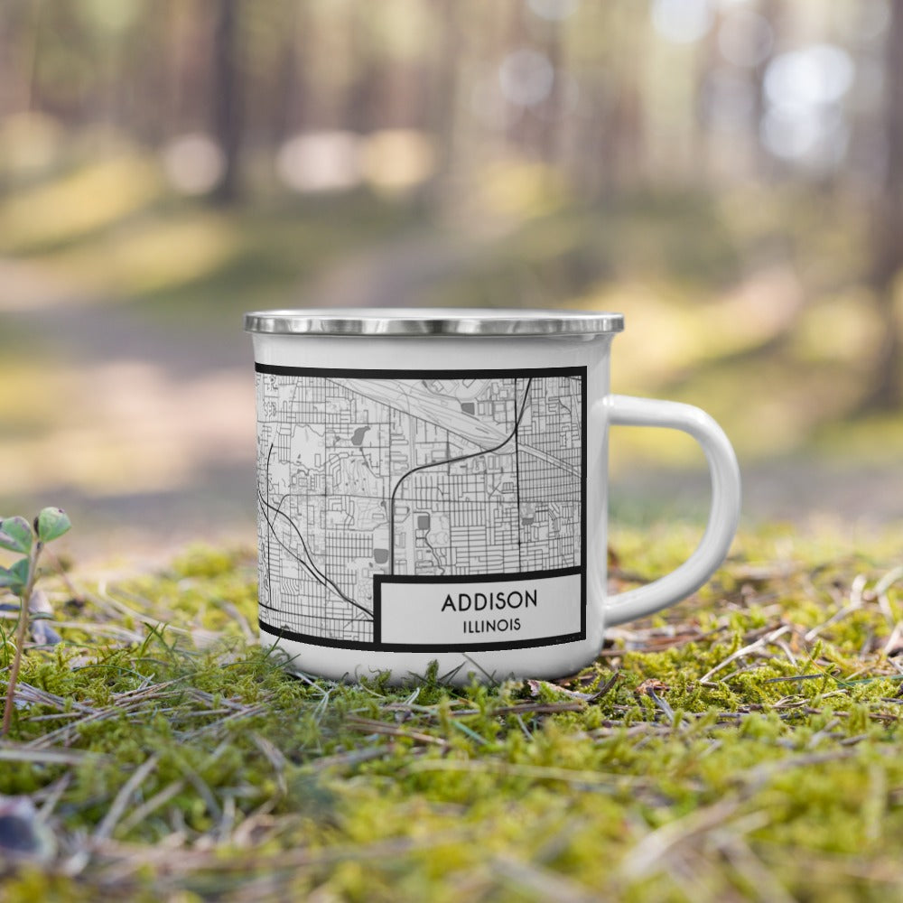 Addison - Illinois Map Enamel Mug in Classic — JACE Maps