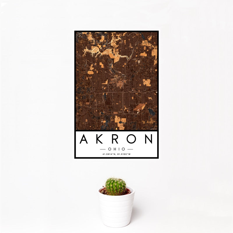 Akron - Ohio Map Print in Ember — JACE Maps