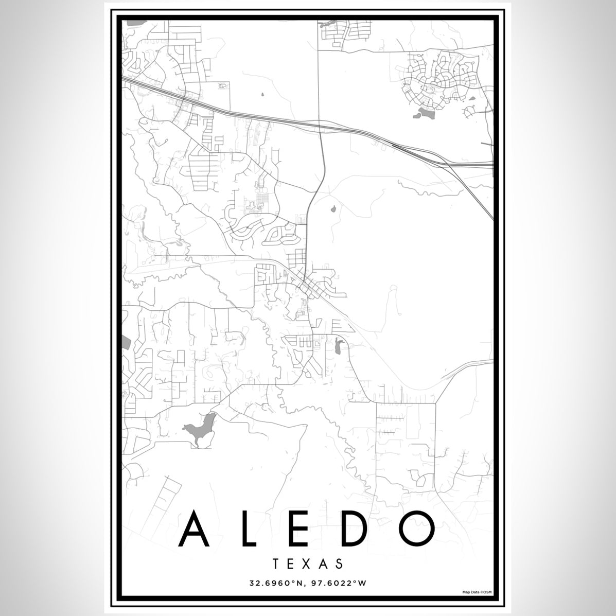 Aledo - Texas Map Print in Classic — JACE Maps