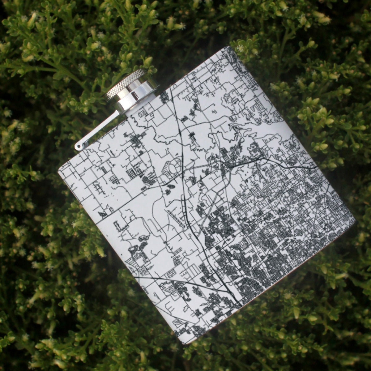 Alliance - Texas Engraved Map Hip Flask in Matte White — JACE Maps
