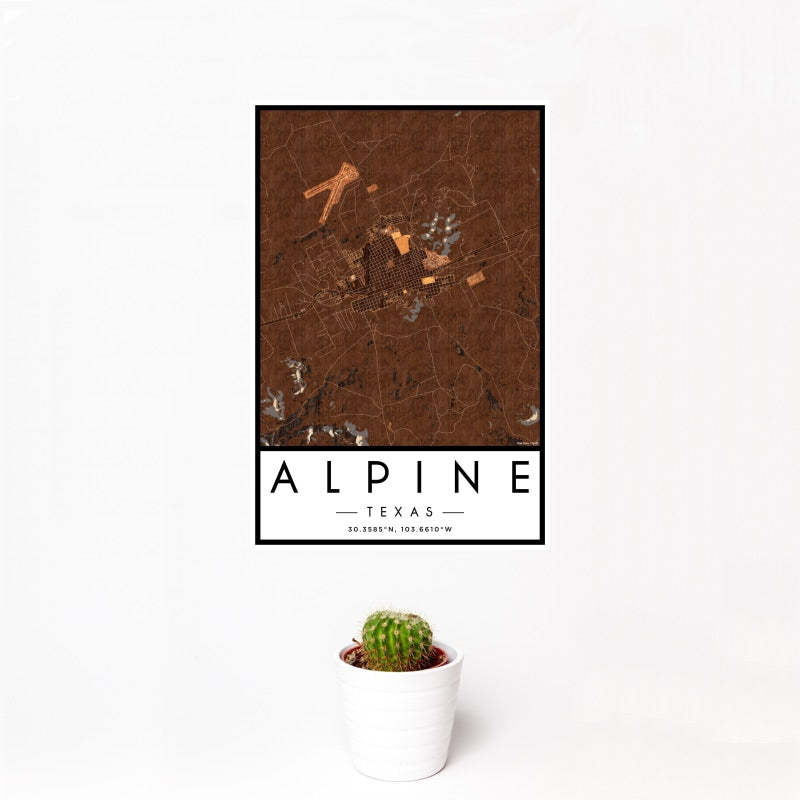 Alpine - Texas Map Print in Ember — JACE Maps