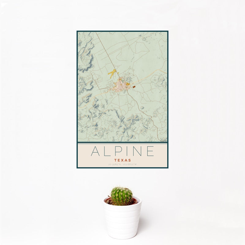 Alpine - Texas Map Print in Woodblock — JACE Maps