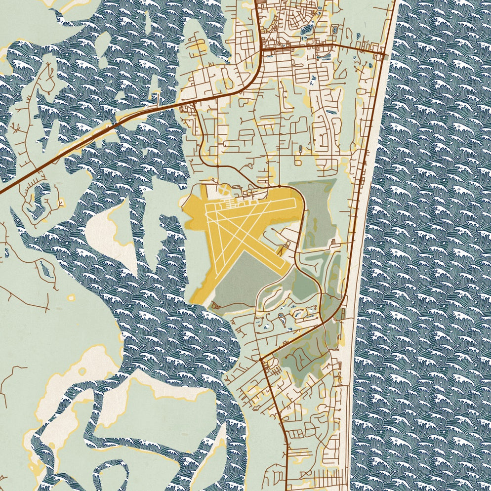 Amelia Island - Florida Map Print in Woodblock — JACE Maps