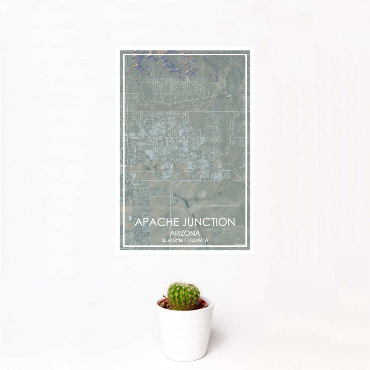 Apache Junction - Arizona Map Print in Afternoon — JACE Maps