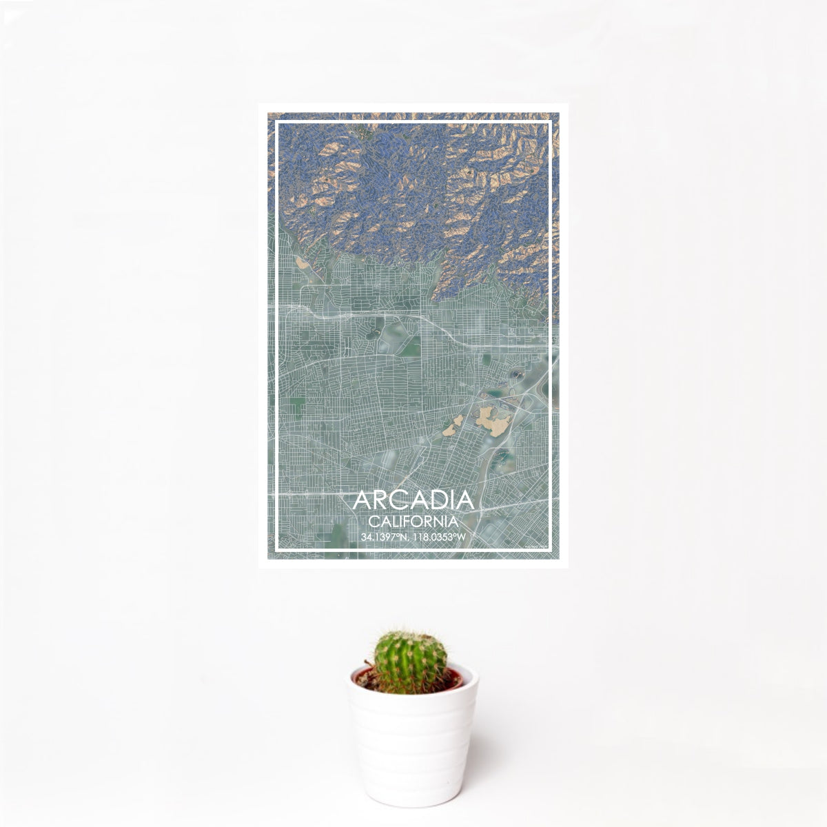 Arcadia - California Map Print in Afternoon — JACE Maps
