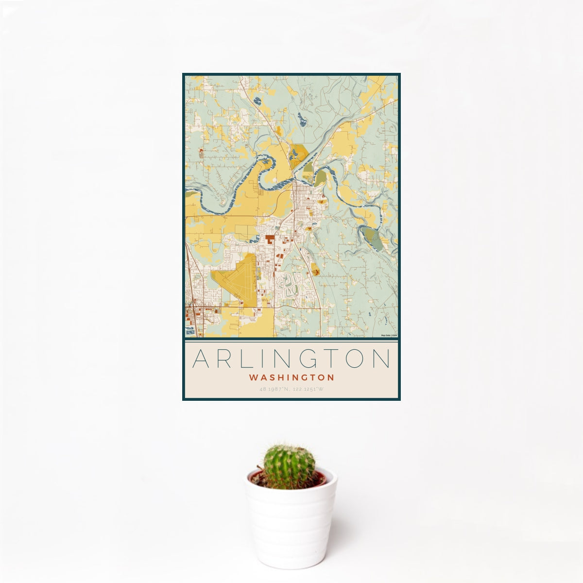 Arlington - Washington Map Print in Woodblock — JACE Maps
