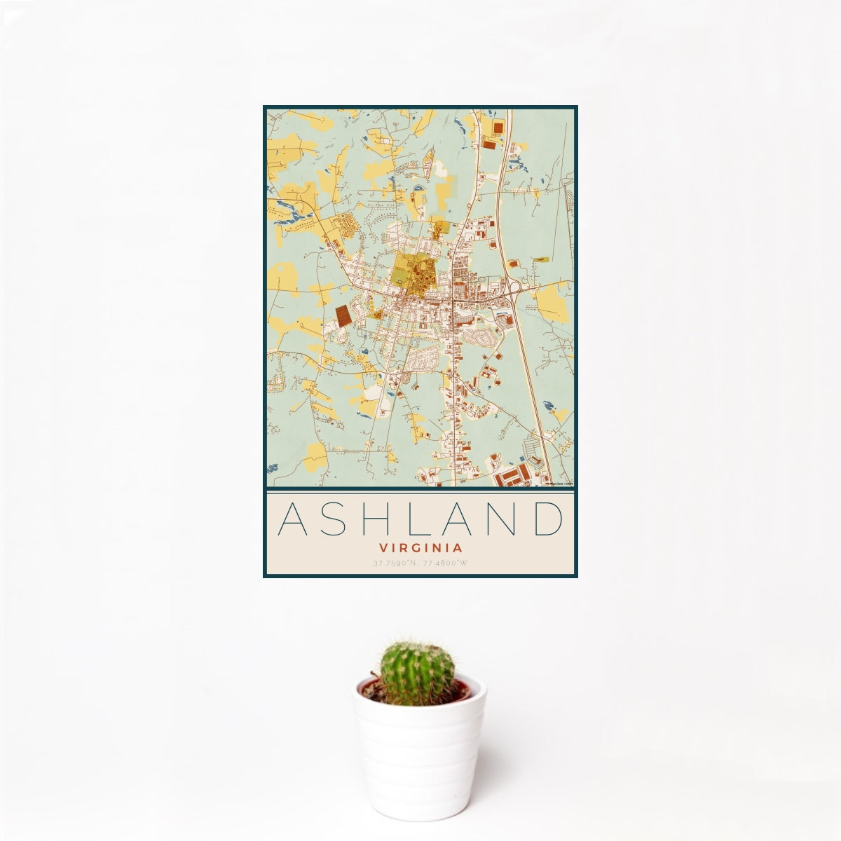 Ashland - Virginia Map Print in Woodblock — JACE Maps