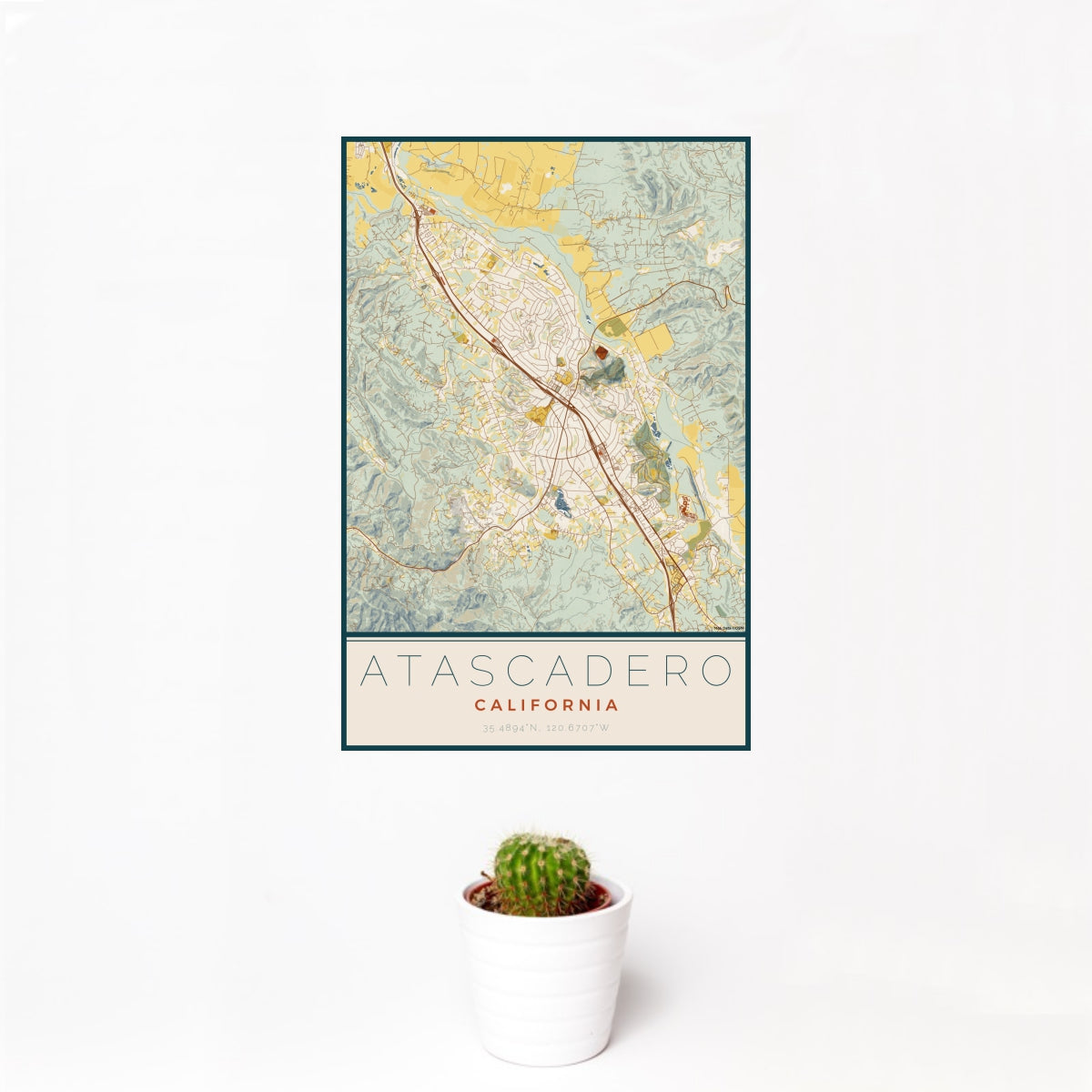 Atascadero - California Map Print in Woodblock — JACE Maps