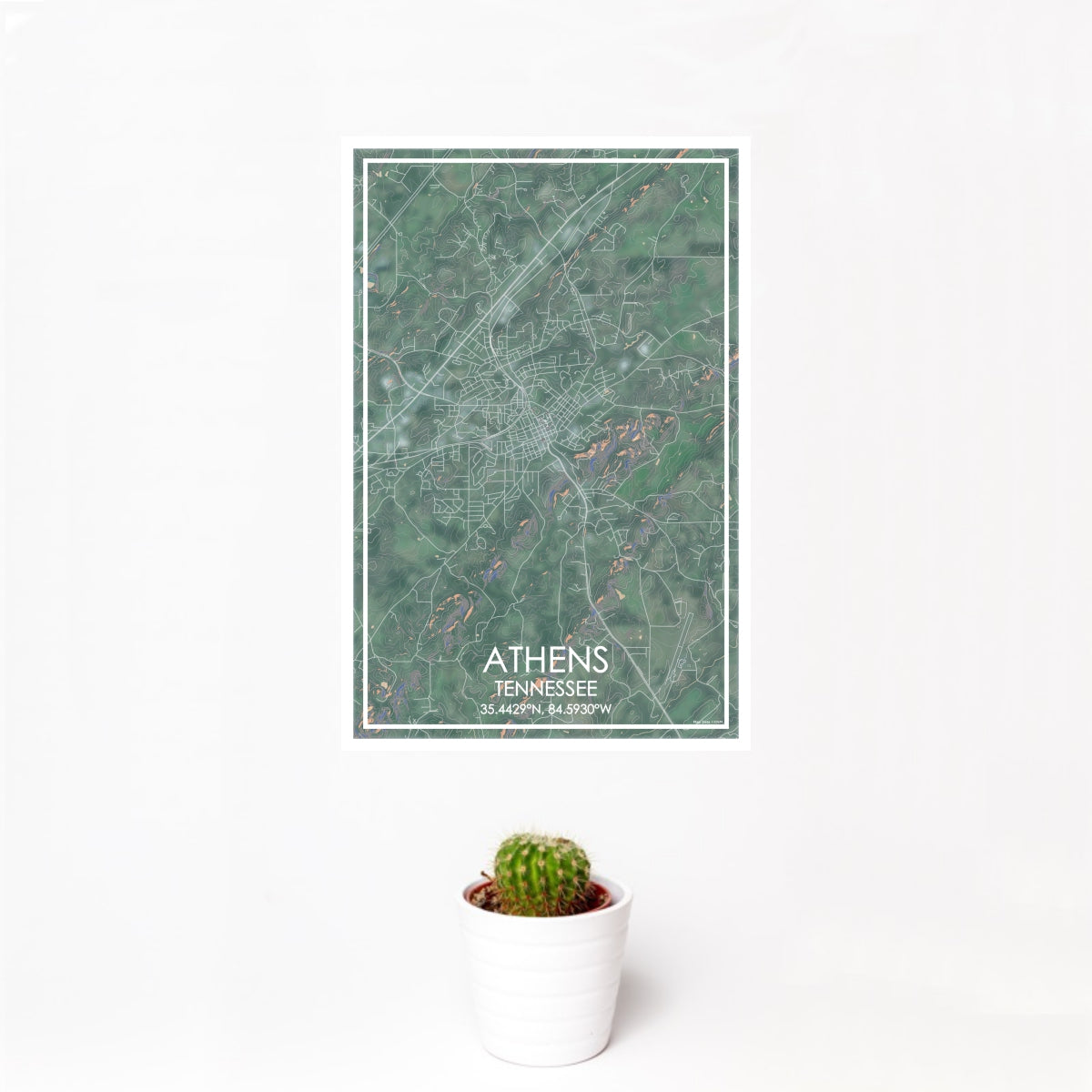 Athens - Tennessee Map Print in Afternoon — JACE Maps