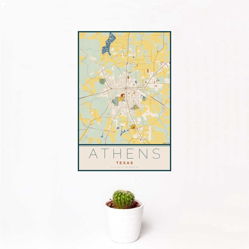 Athens - Texas Map Print in Woodblock — JACE Maps