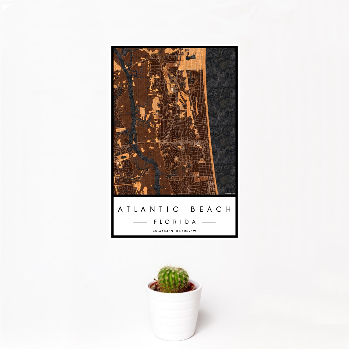 Atlantic Beach - Florida Map Print in Ember — JACE Maps