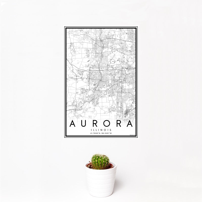 Aurora - Illinois Map Print in Classic — JACE Maps