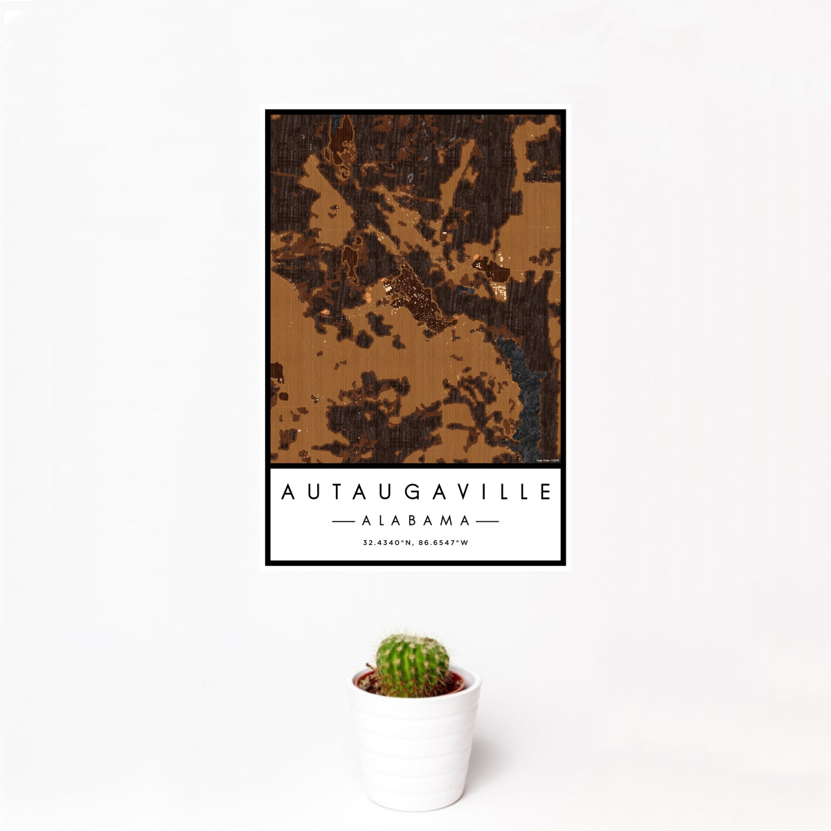 Autaugaville - Alabama Map Print in Ember — JACE Maps
