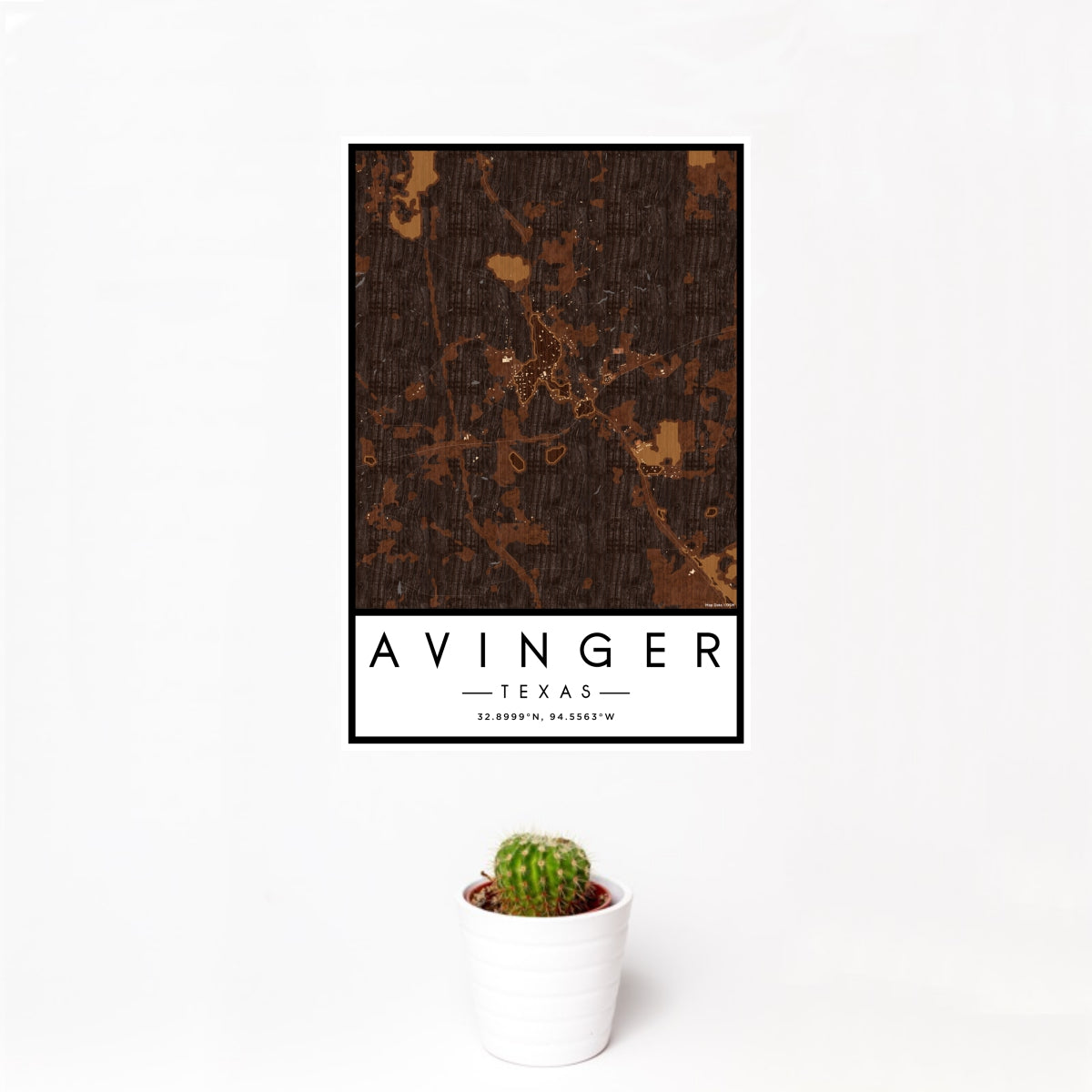 Avinger - Texas Map Print in Ember — JACE Maps