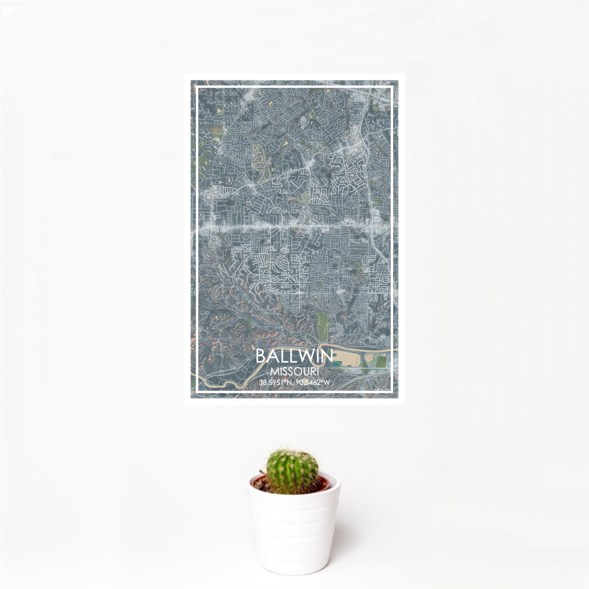 Ballwin - Missouri Map Print in Afternoon — JACE Maps