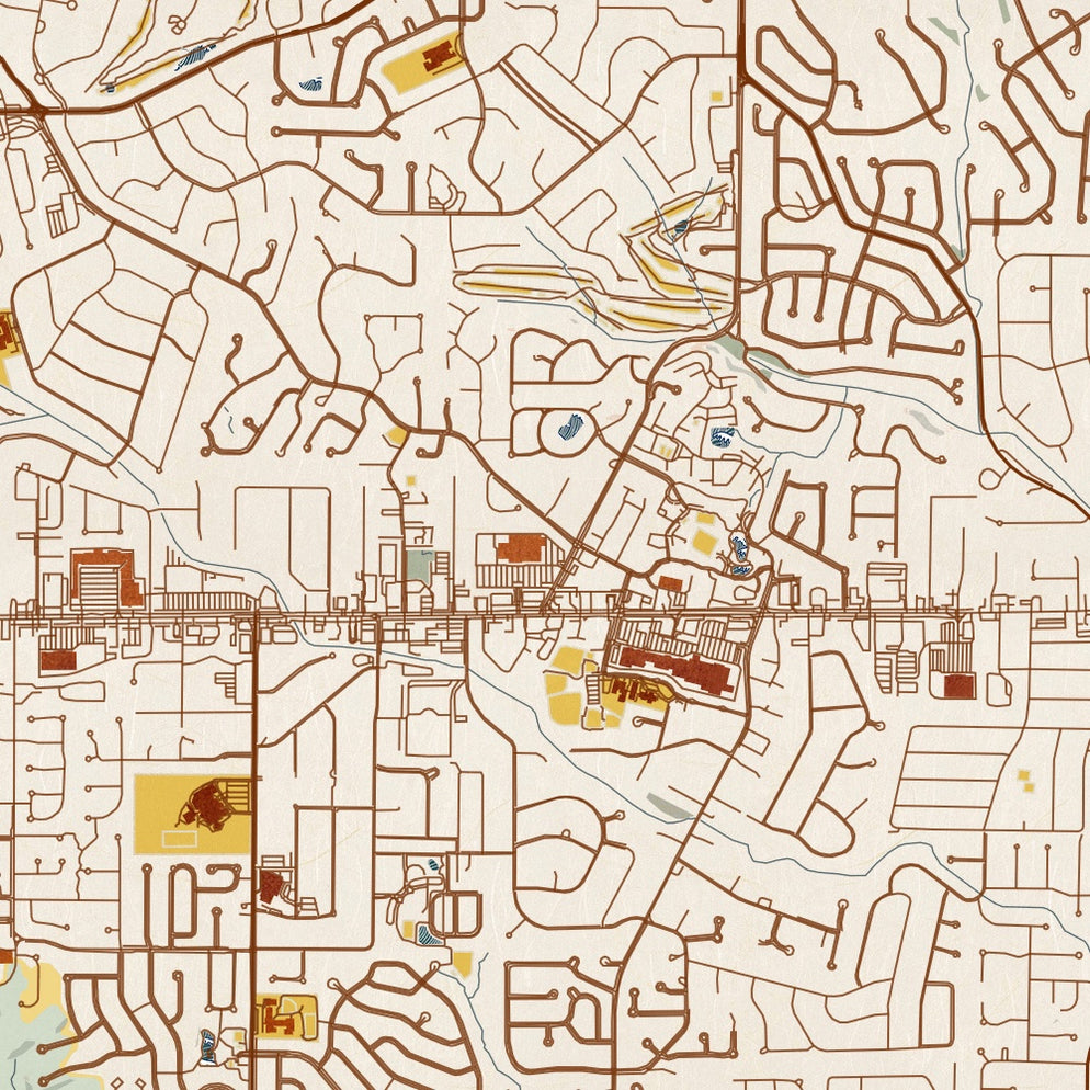 Ballwin - Missouri Map Print in Woodblock — JACE Maps