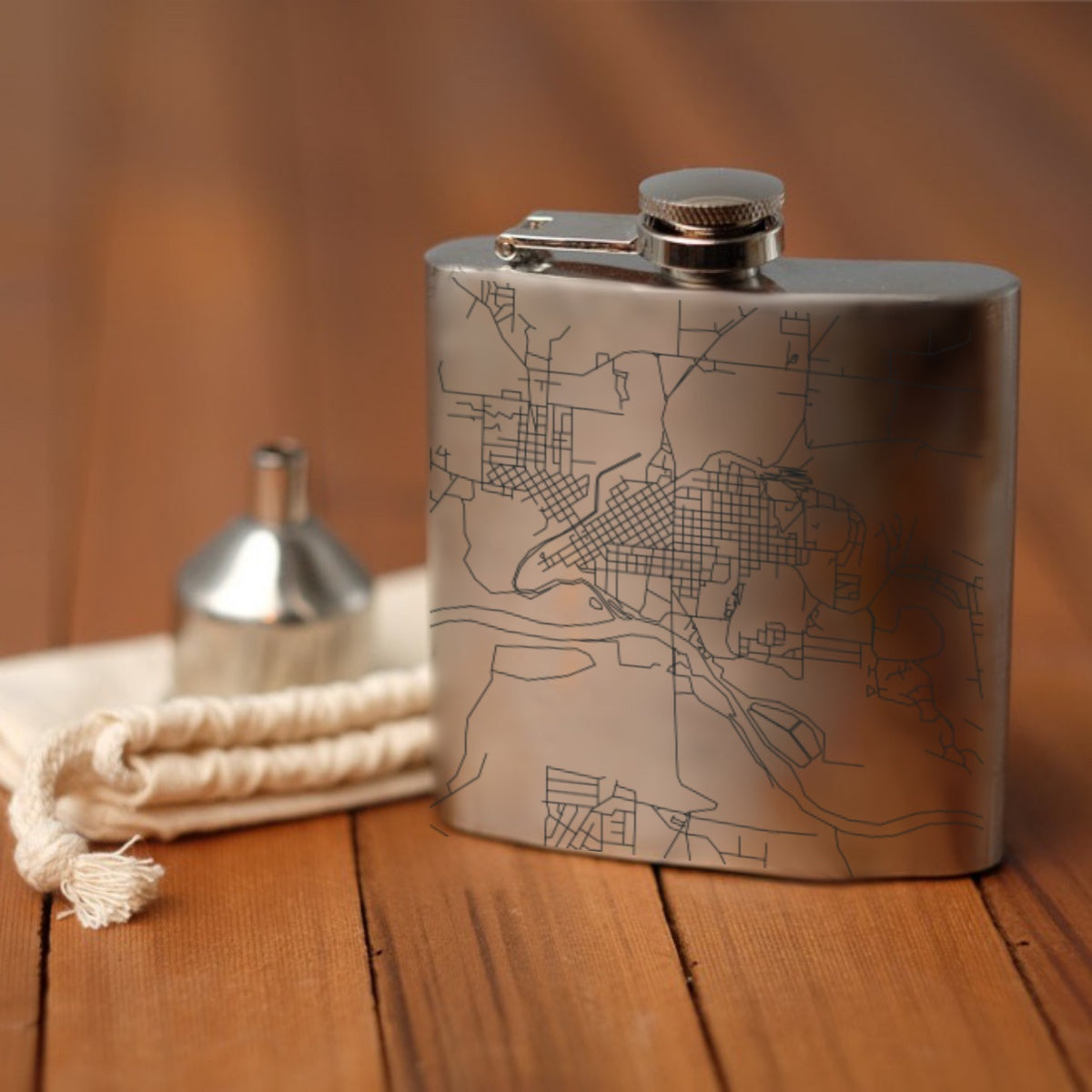 Batesville - Arkansas Engraved Map Hip Flask — JACE Maps