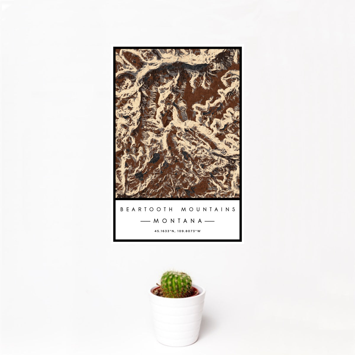Beartooth Mountains - Montana Map Print in Ember — JACE Maps