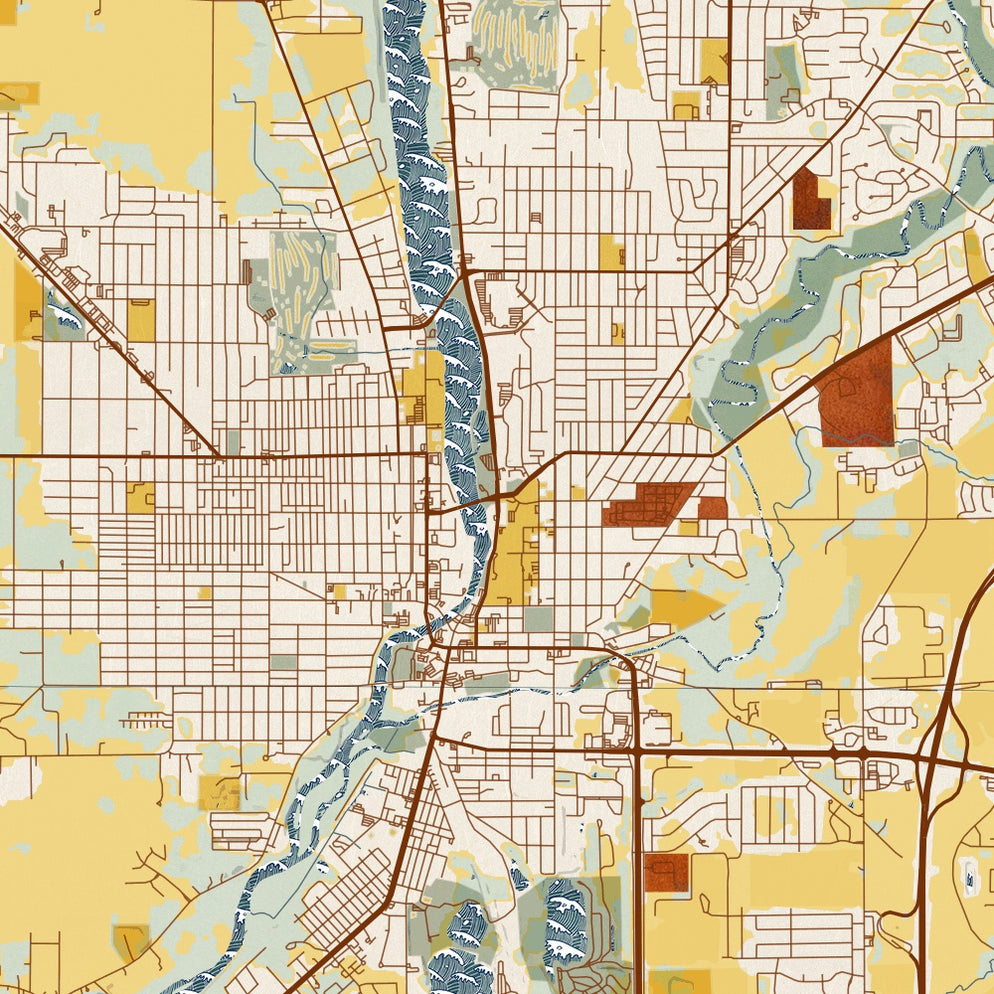 Beloit - Wisconsin Map Print in Woodblock — JACE Maps