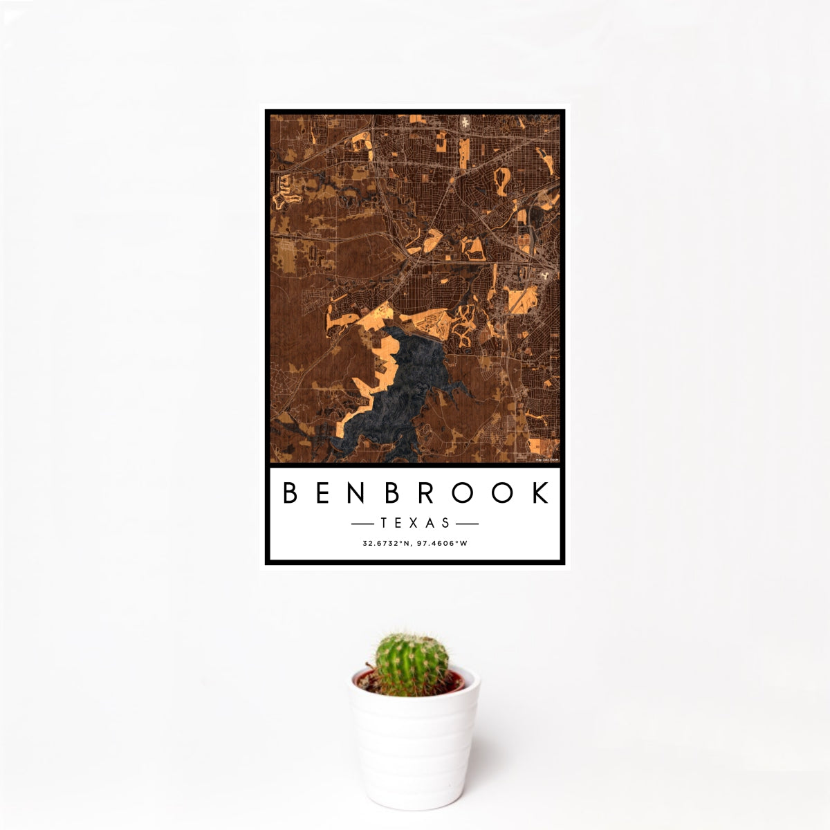 Benbrook - Texas Map Print in Ember — JACE Maps