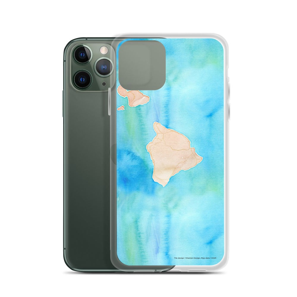 Big Island - Hawaii Map Phone Case in Watercolor — JACE Maps