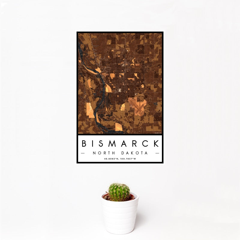 Bismarck - North Dakota Map Print in Ember — JACE Maps