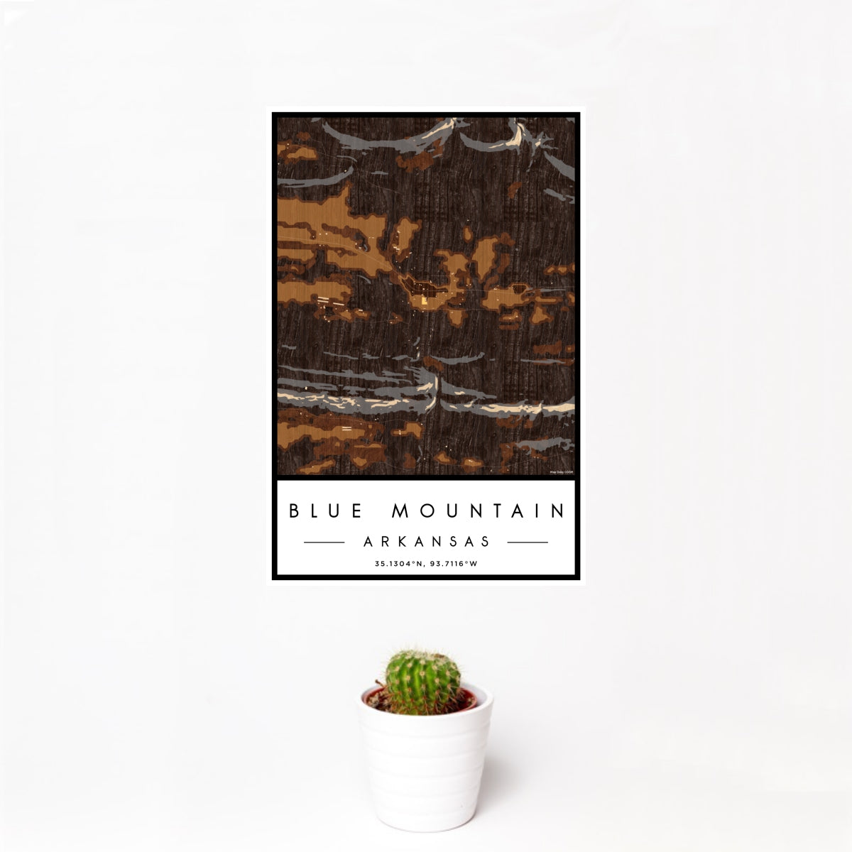 Blue Mountain - Arkansas Map Print in Ember — JACE Maps