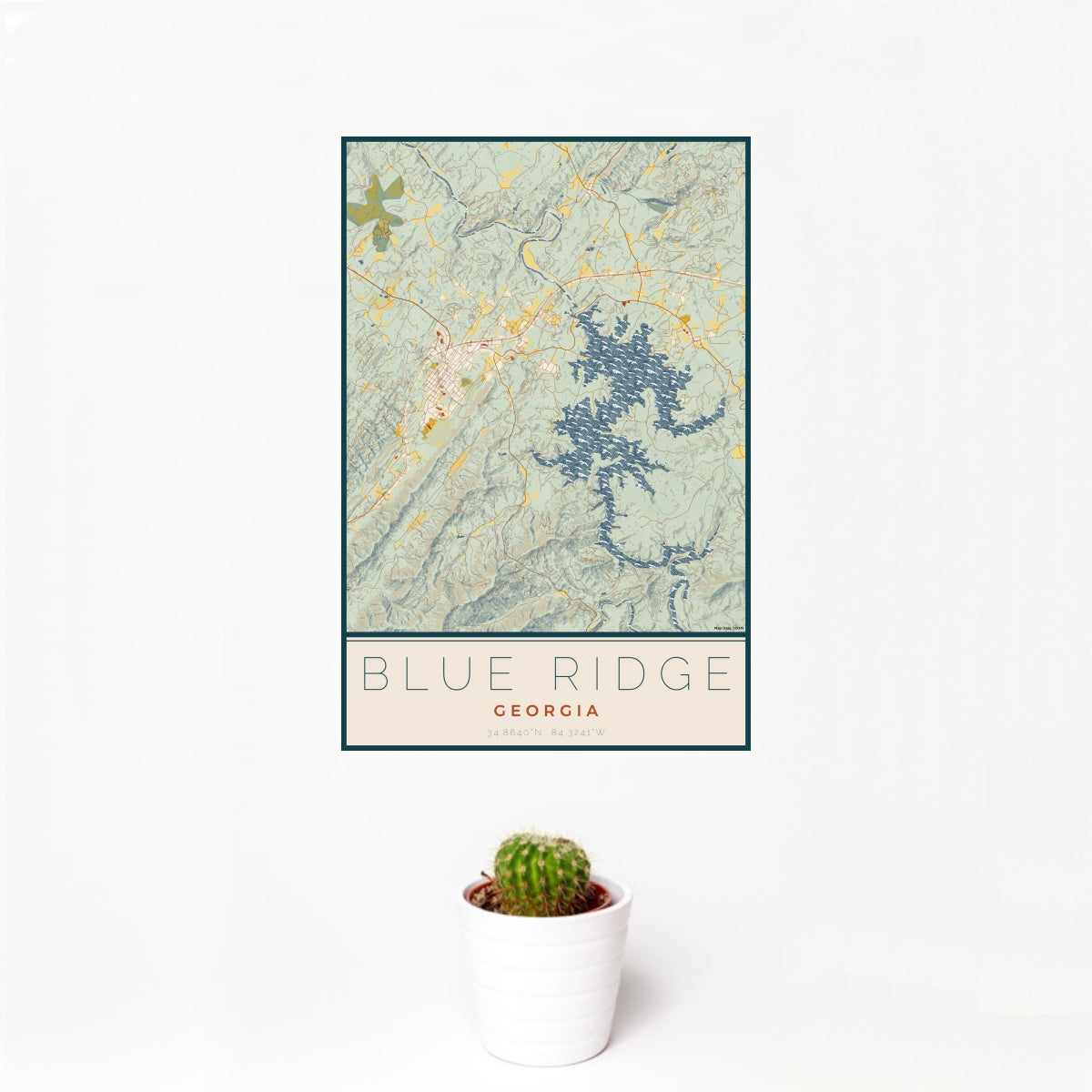 Blue Ridge - Georgia Map Print in Woodblock — JACE Maps