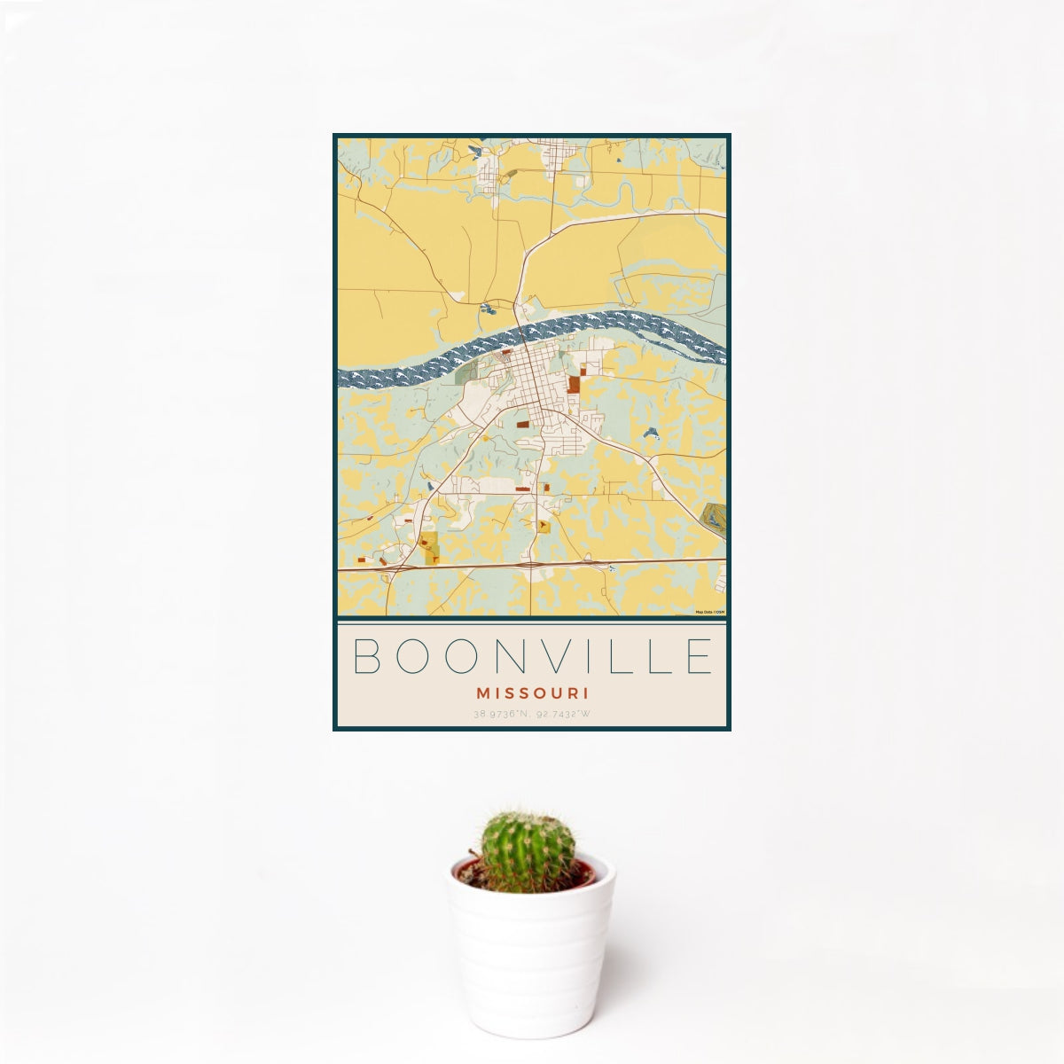 Boonville - Missouri Map Print in Woodblock — JACE Maps
