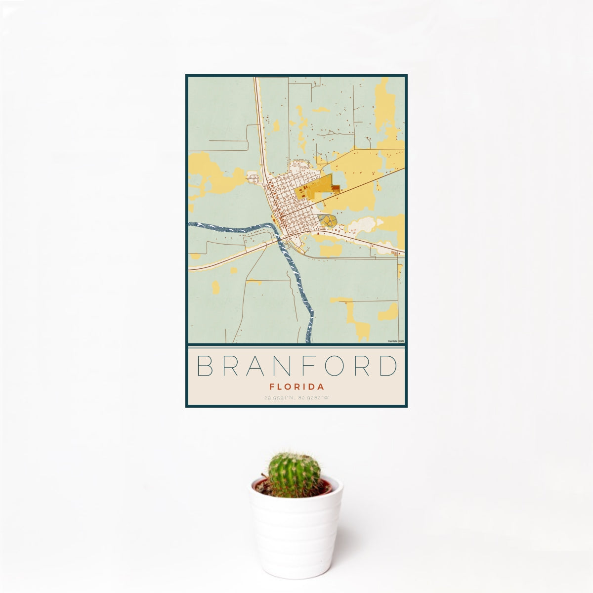 Branford - Florida Map Print in Woodblock — JACE Maps