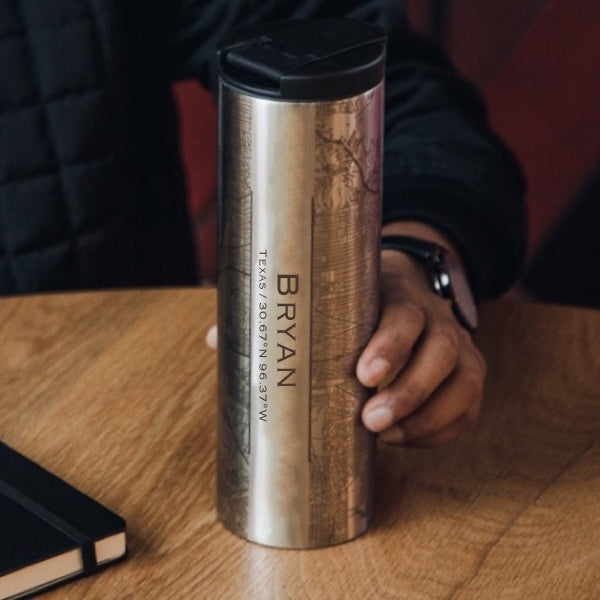Bryan - Texas Engraved Map Tumbler — JACE Maps