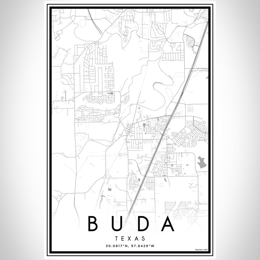 Buda - Texas Map Print in Classic — JACE Maps