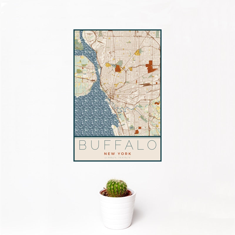 Buffalo - New York Map Print in Woodblock — JACE Maps