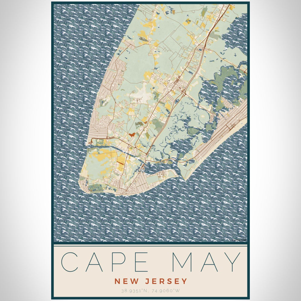 Cape May - New Jersey Map Print in Woodblock — JACE Maps