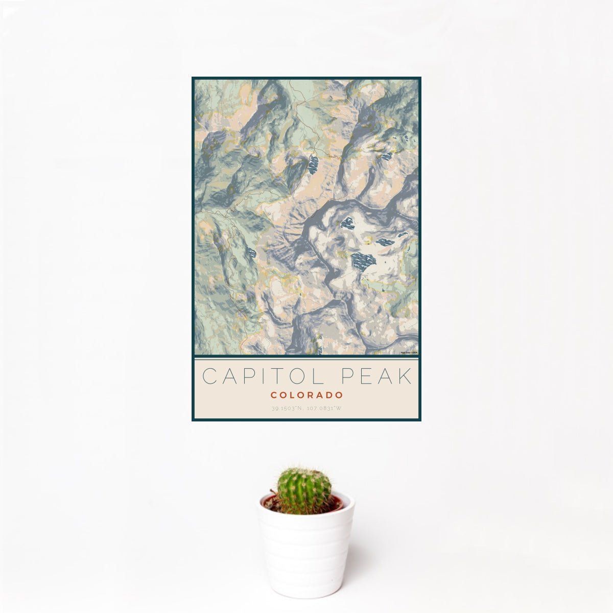 Capitol Peak - Colorado Map Print in Woodblock — JACE Maps