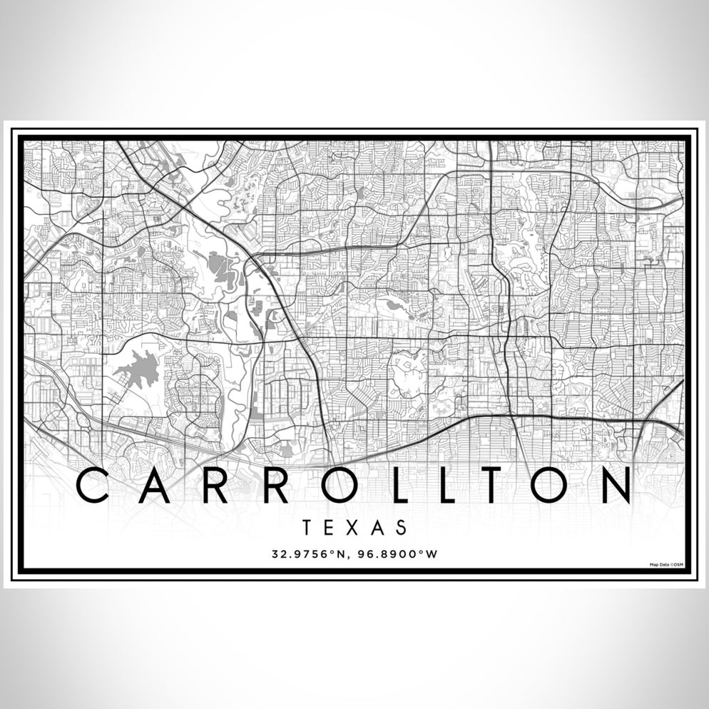Carrollton - Texas Map Print in Classic — JACE Maps