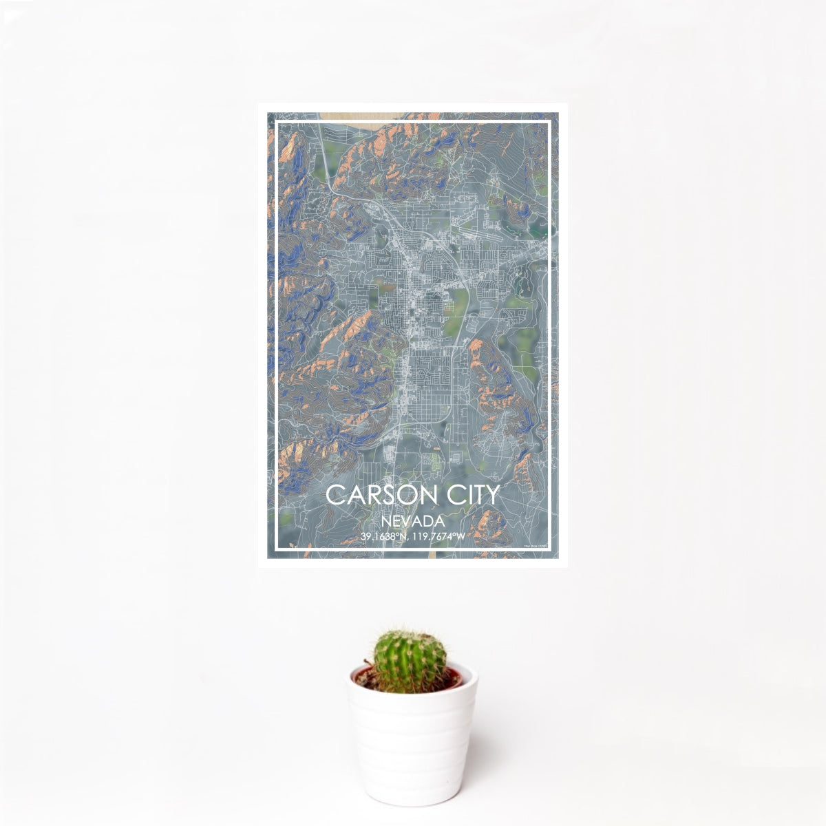Carson City - Nevada Map Print in Afternoon — JACE Maps