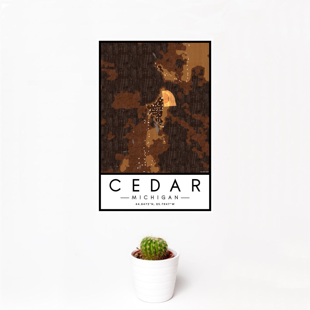 Cedar - Michigan Map Print in Ember — JACE Maps