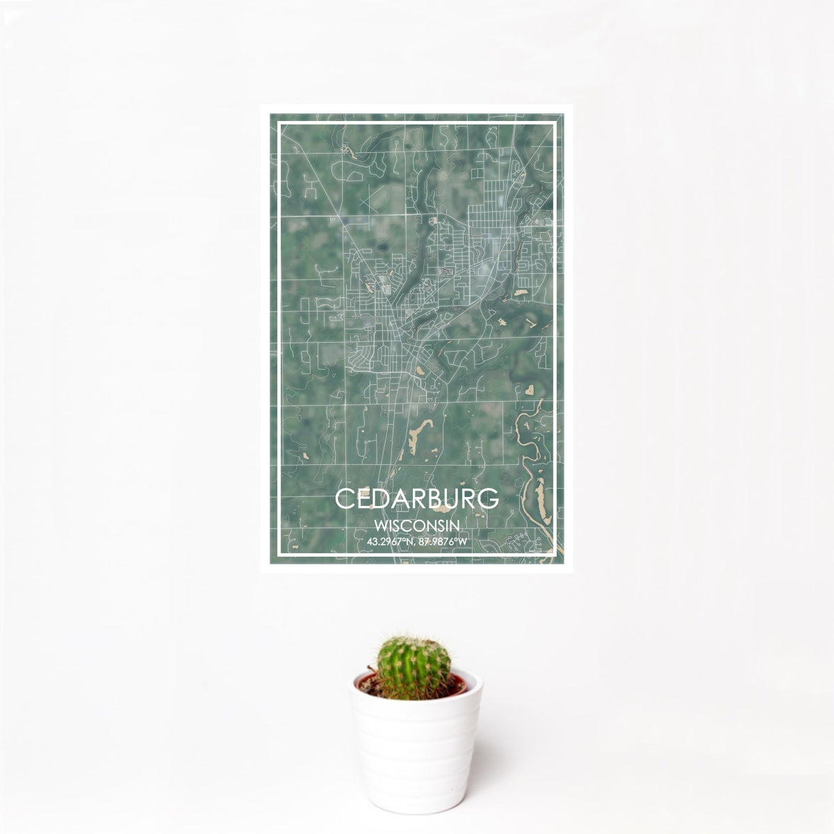 Cedarburg - Wisconsin Map Print in Afternoon — JACE Maps