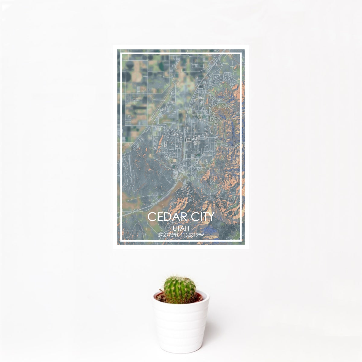 Cedar City - Utah Map Print in Afternoon — JACE Maps