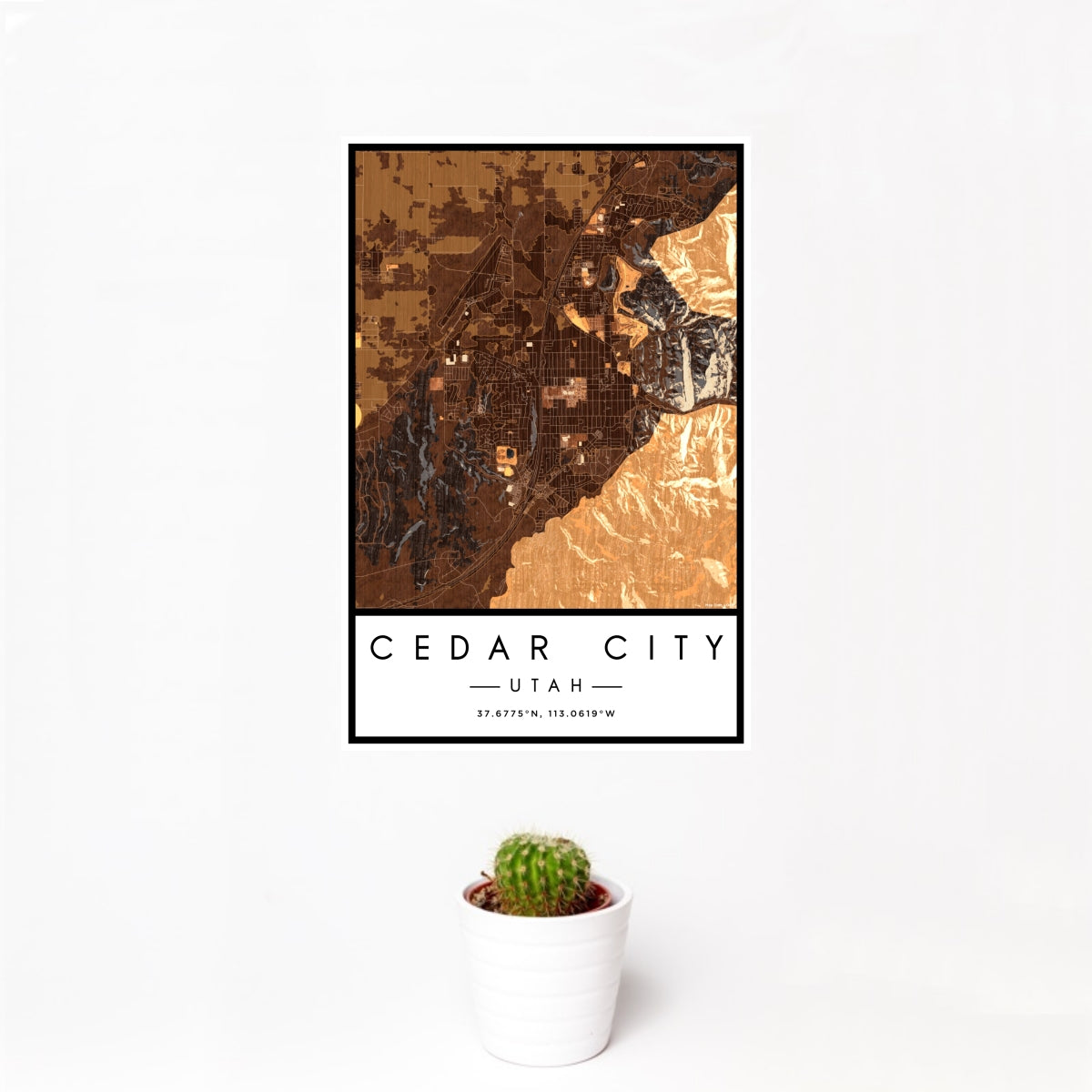 Cedar City - Utah Map Print in Ember — JACE Maps