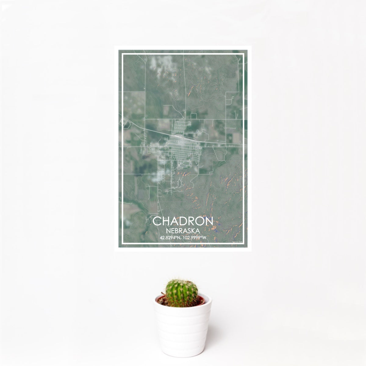 Chadron - Nebraska Map Print in Afternoon — JACE Maps