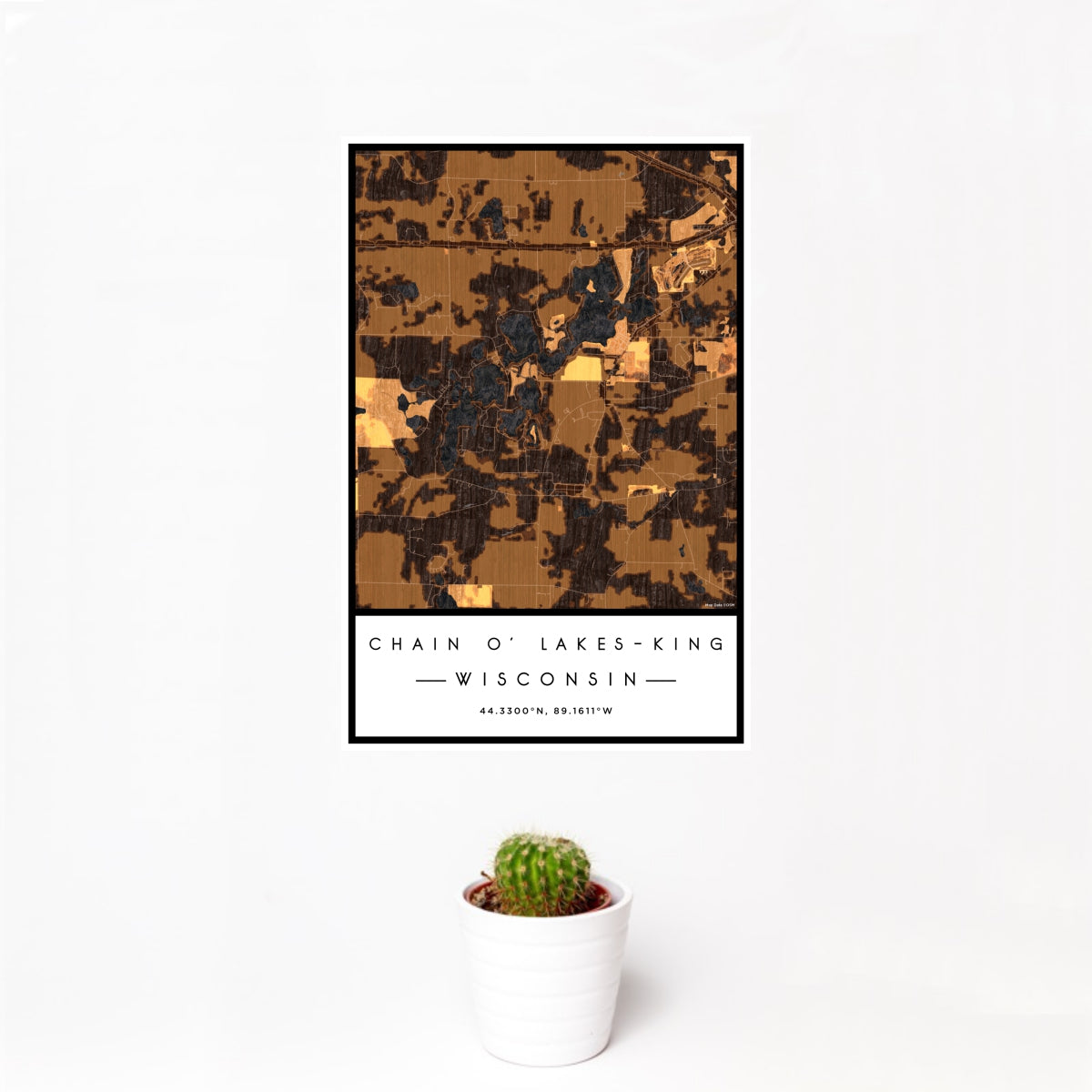 Chain O' Lakes-King - Wisconsin Map Print in Ember — JACE Maps