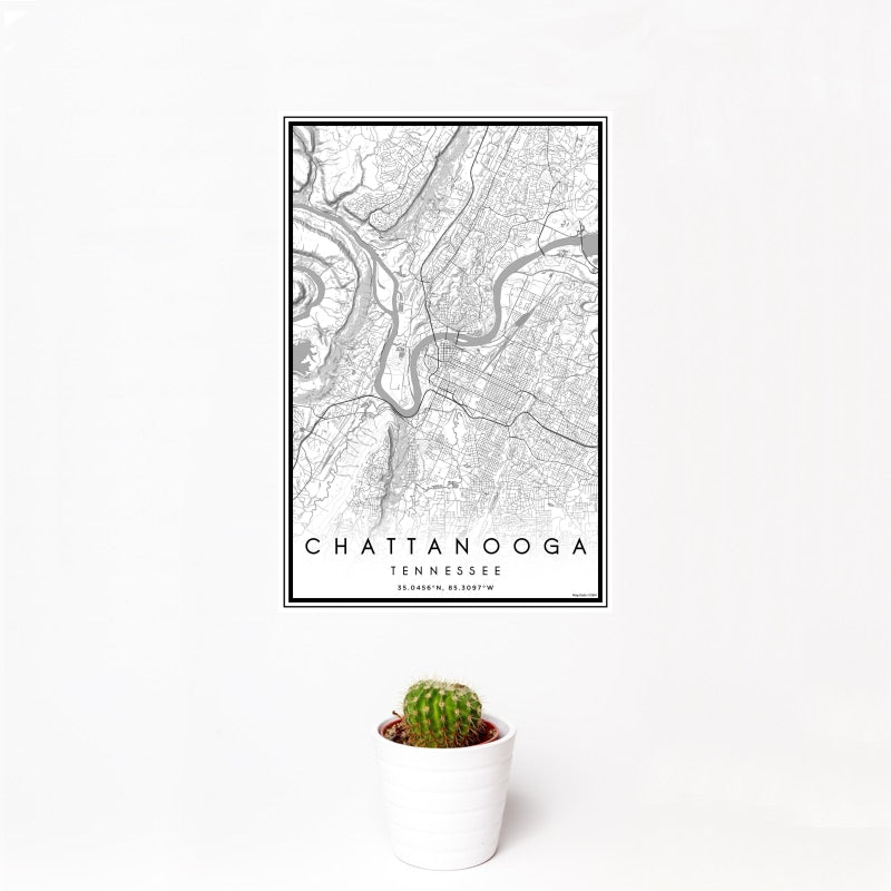Chattanooga - Tennessee Map Print in Classic — JACE Maps