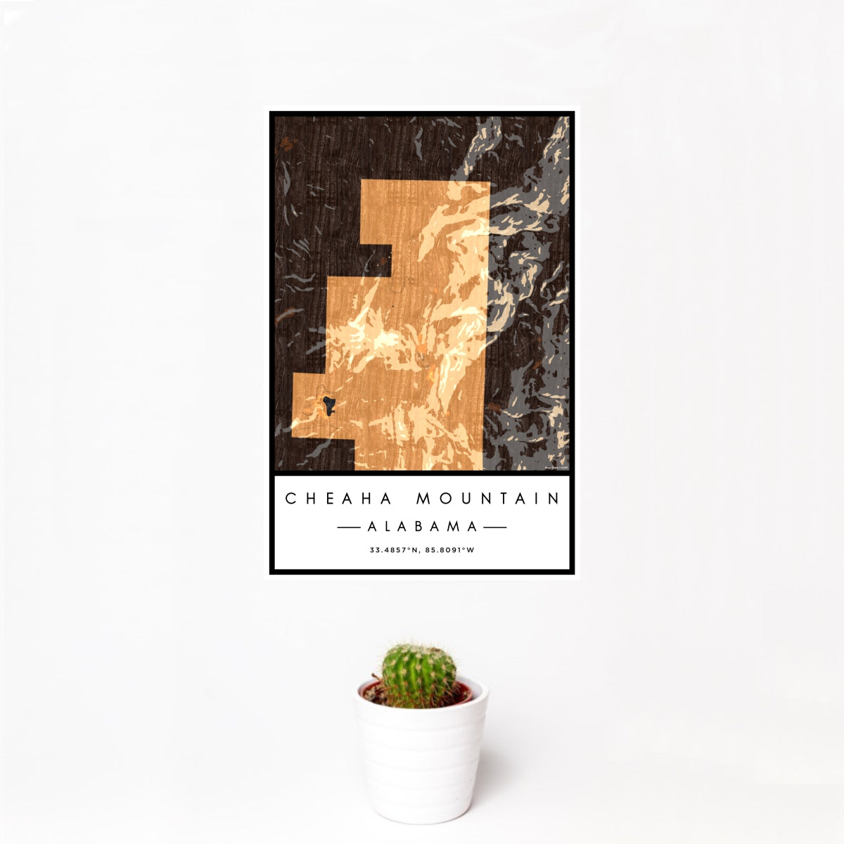 Cheaha Mountain - Alabama Map Print in Ember — JACE Maps