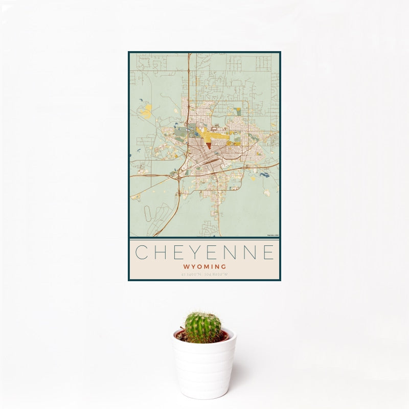 Cheyenne - Wyoming Map Print in Woodblock — JACE Maps