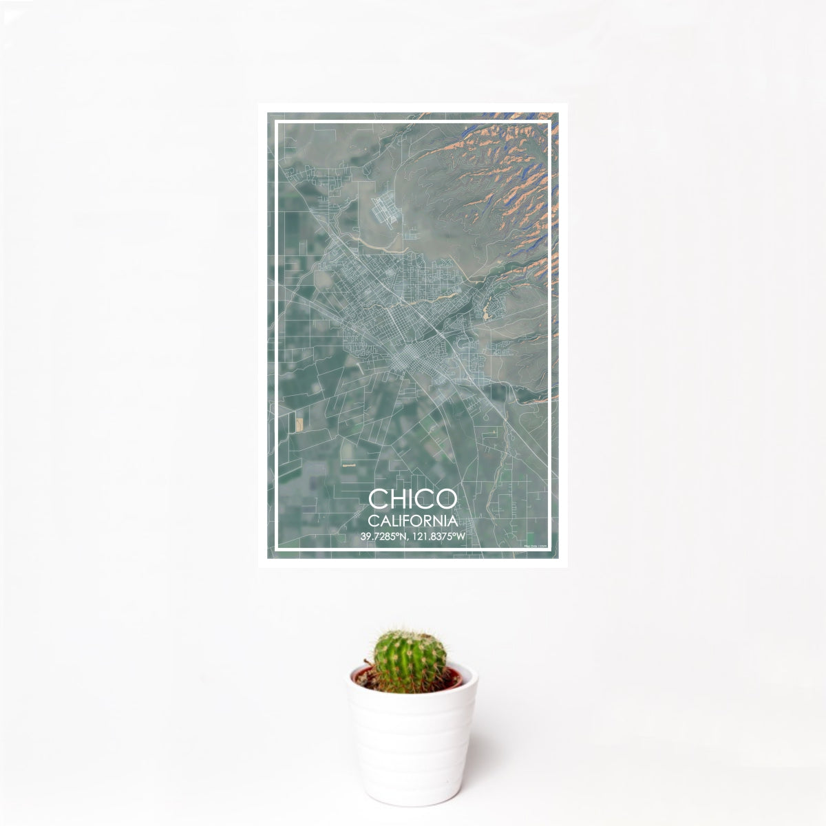 Chico - California Map Print in Afternoon — JACE Maps