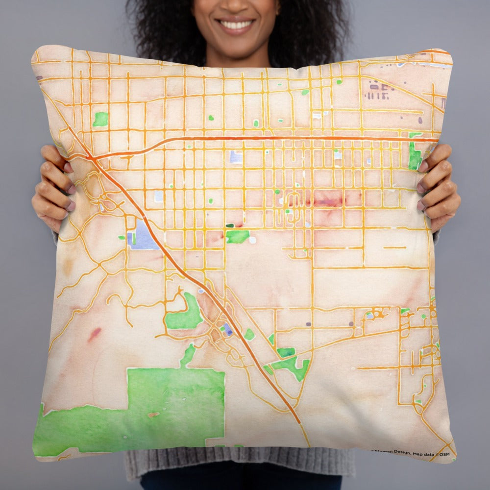 Chino - California Map Throw Pillow in Watercolor — JACE Maps